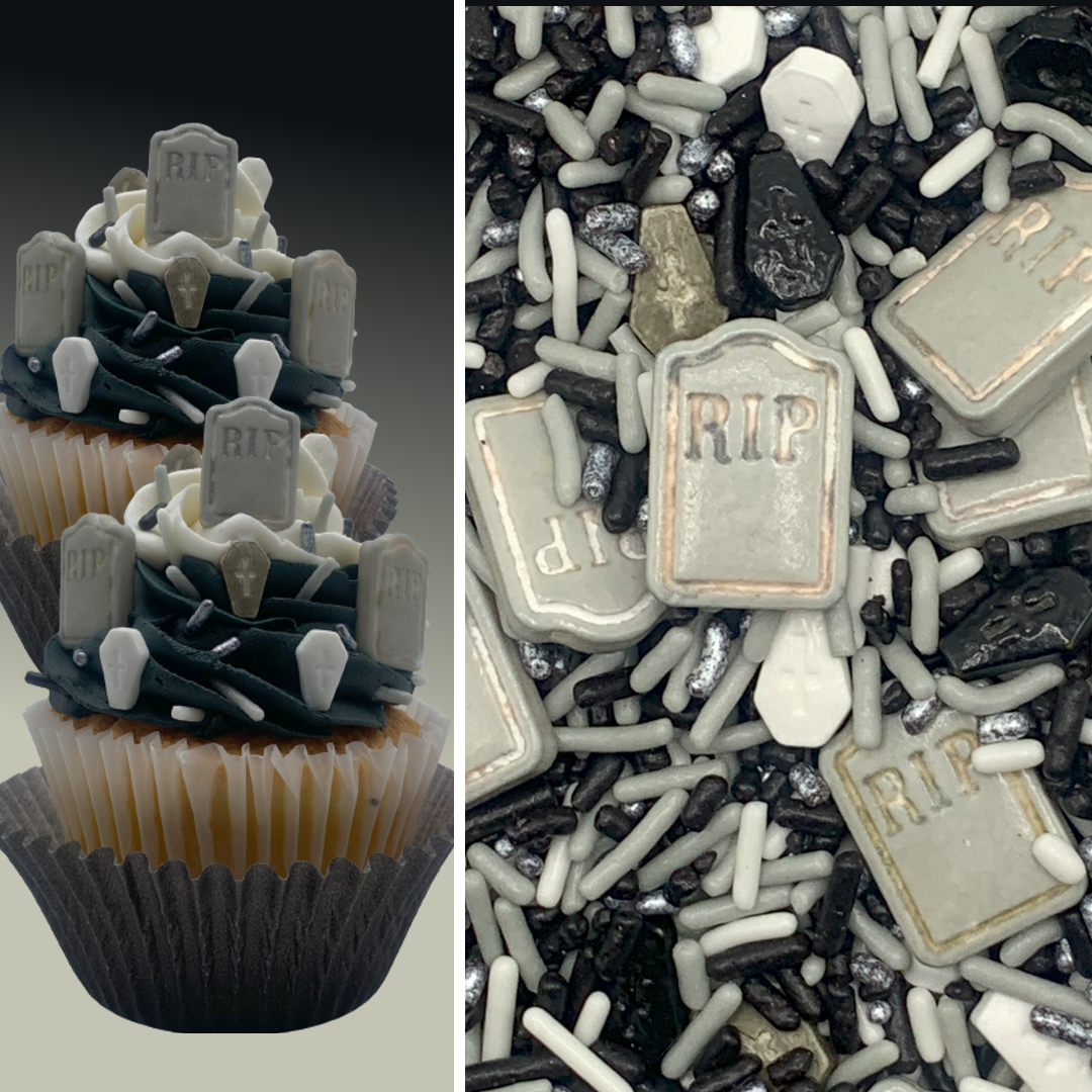 Spooky Graveyard Black and Grey Sprinkle Mix — SprinkleDeco