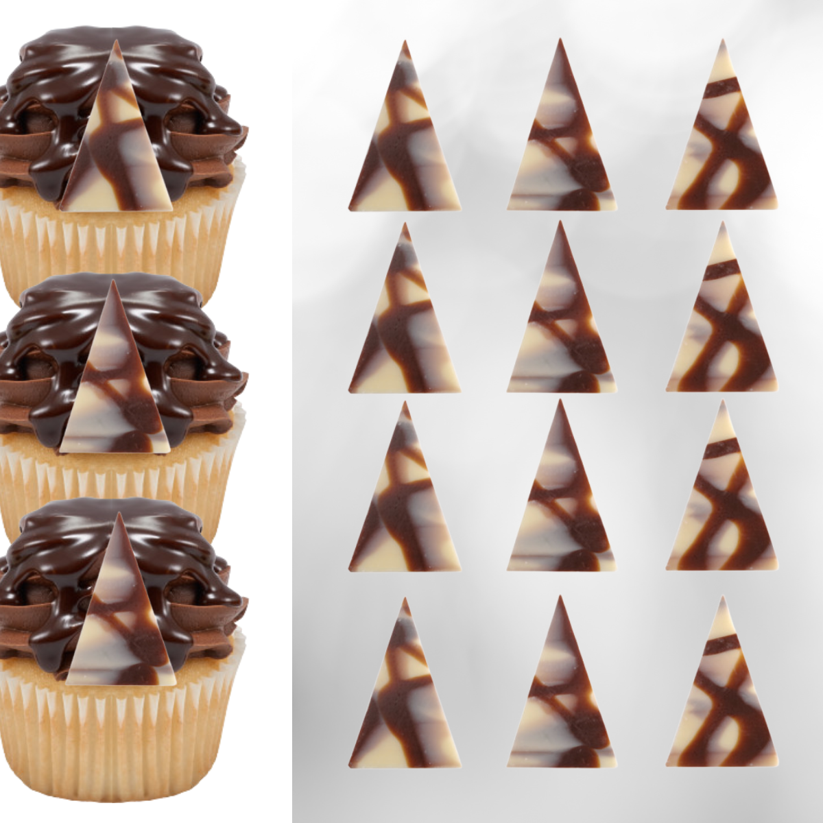 Stained Triangle Chocolate Decorations (White/Milk) - 12ct — SprinkleDeco
